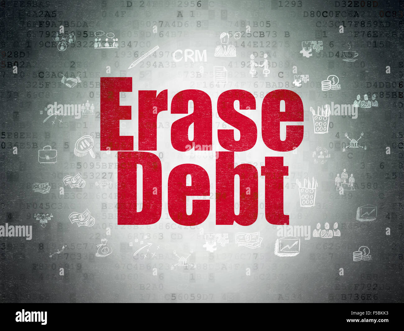 Business concept: Erase Debt on Digital Paper background Stock Photo ...