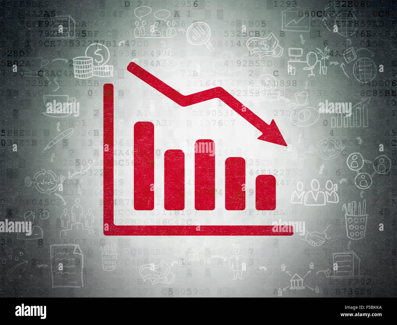 Business concept: Decline Graph on Digital Paper background Stock Photo ...