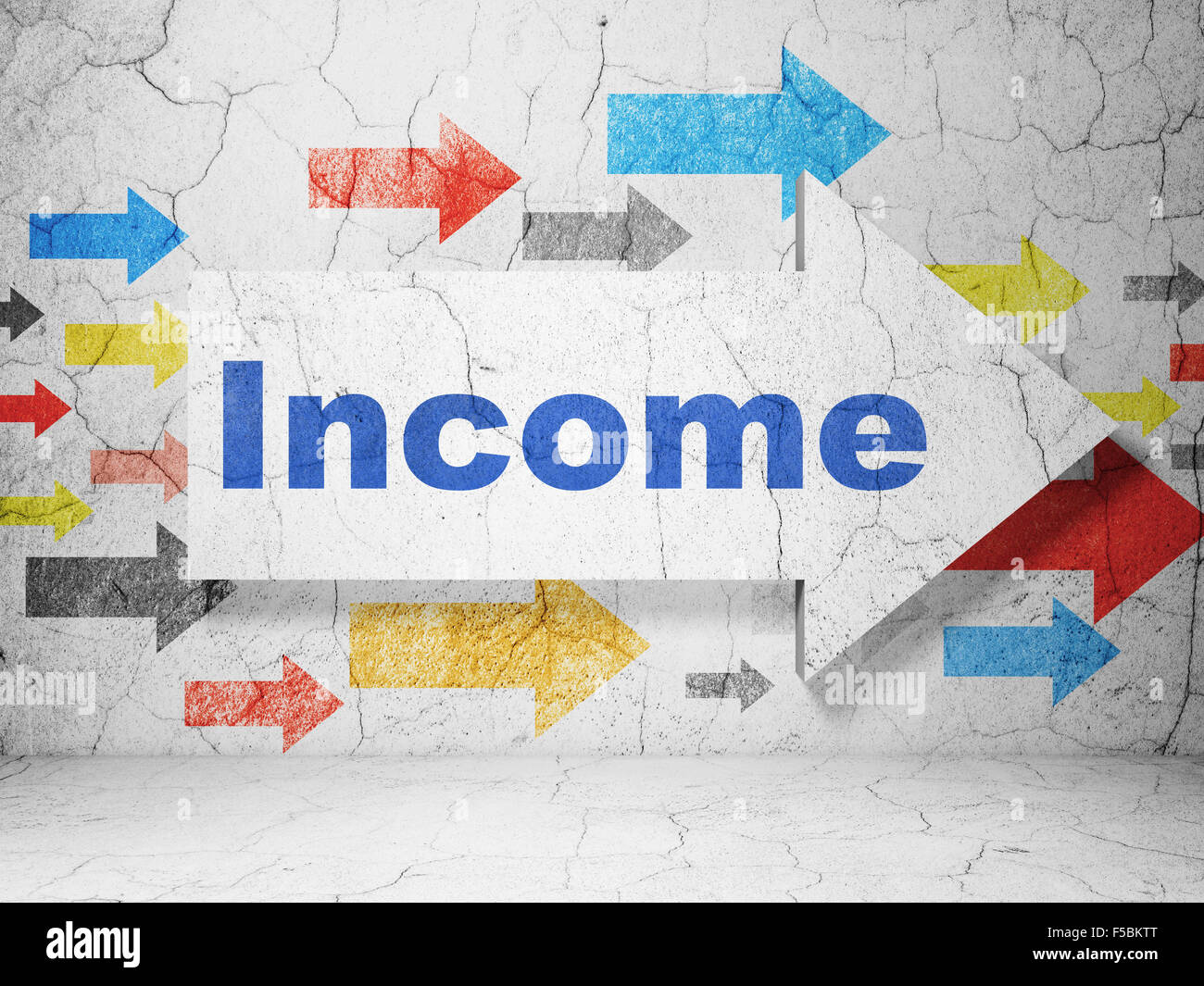 Finance concept: arrow with Income on grunge wall background Stock ...