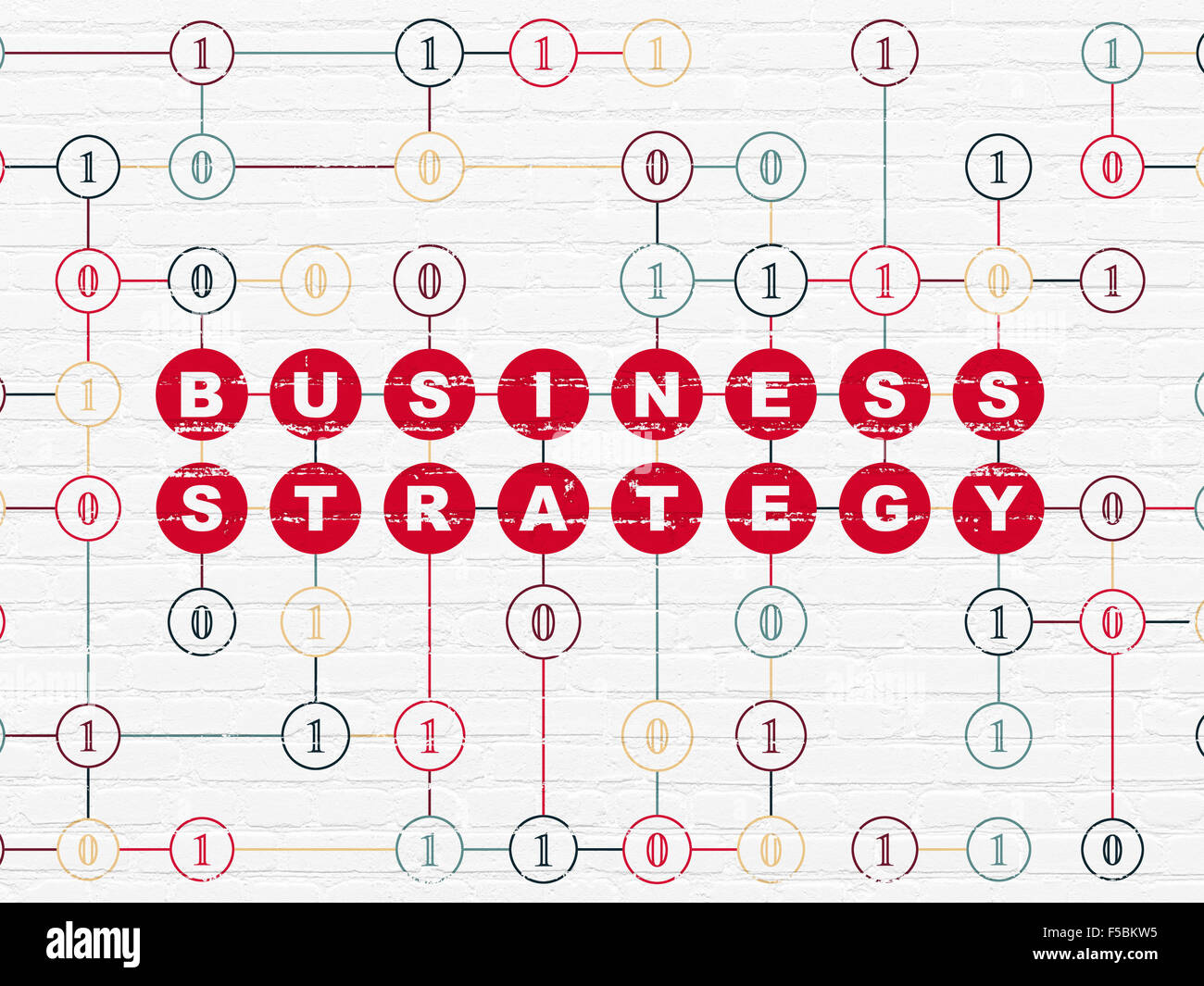 Finance concept: Business Strategy on wall background Stock Photo - Alamy