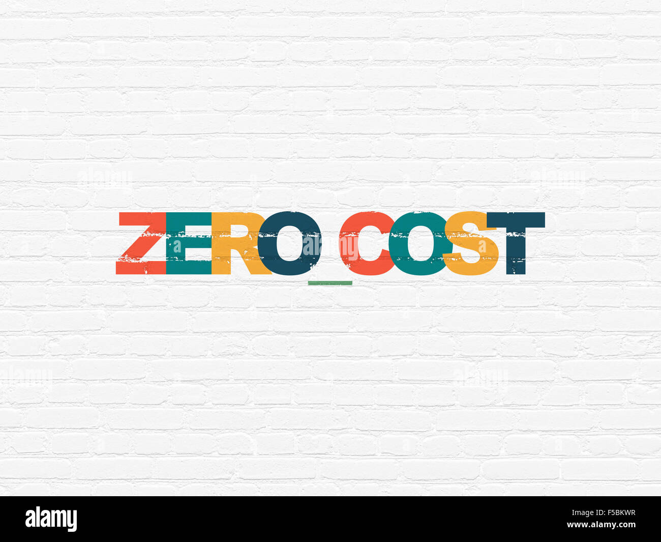 Finance concept: Zero cost on wall background Stock Photo - Alamy