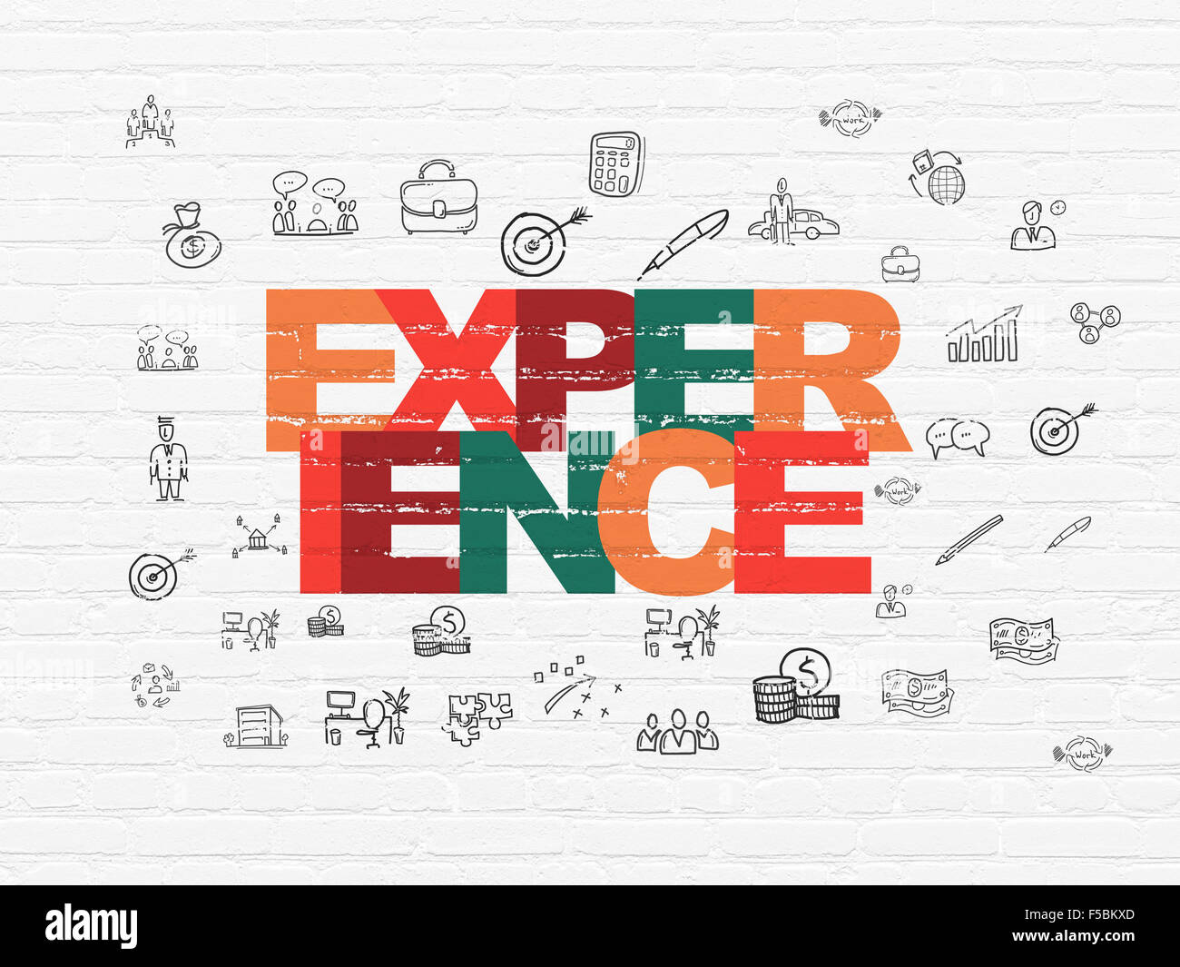 Finance concept: Experience on wall background Stock Photo - Alamy