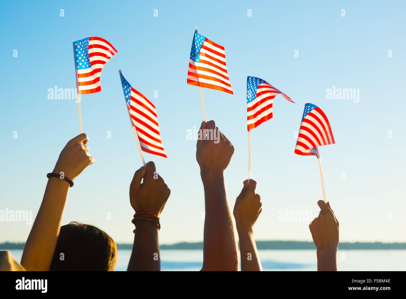 People waved flags Stock Photo - Alamy