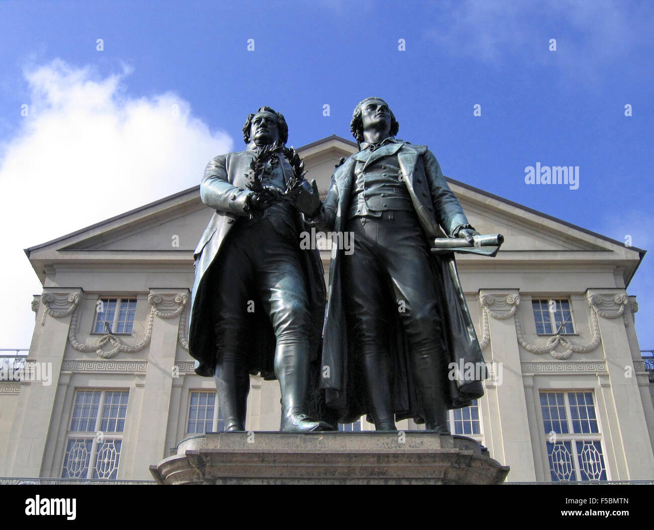 Johann Wolfgang Goethe and Friedrich Schiller Monument in Weimar Stock ...