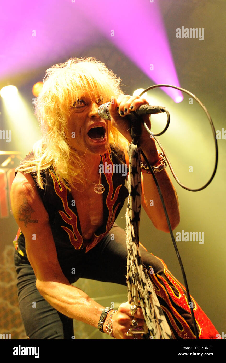 Rock singer and musician Michael Monroe at the Swindon Oasis October ...