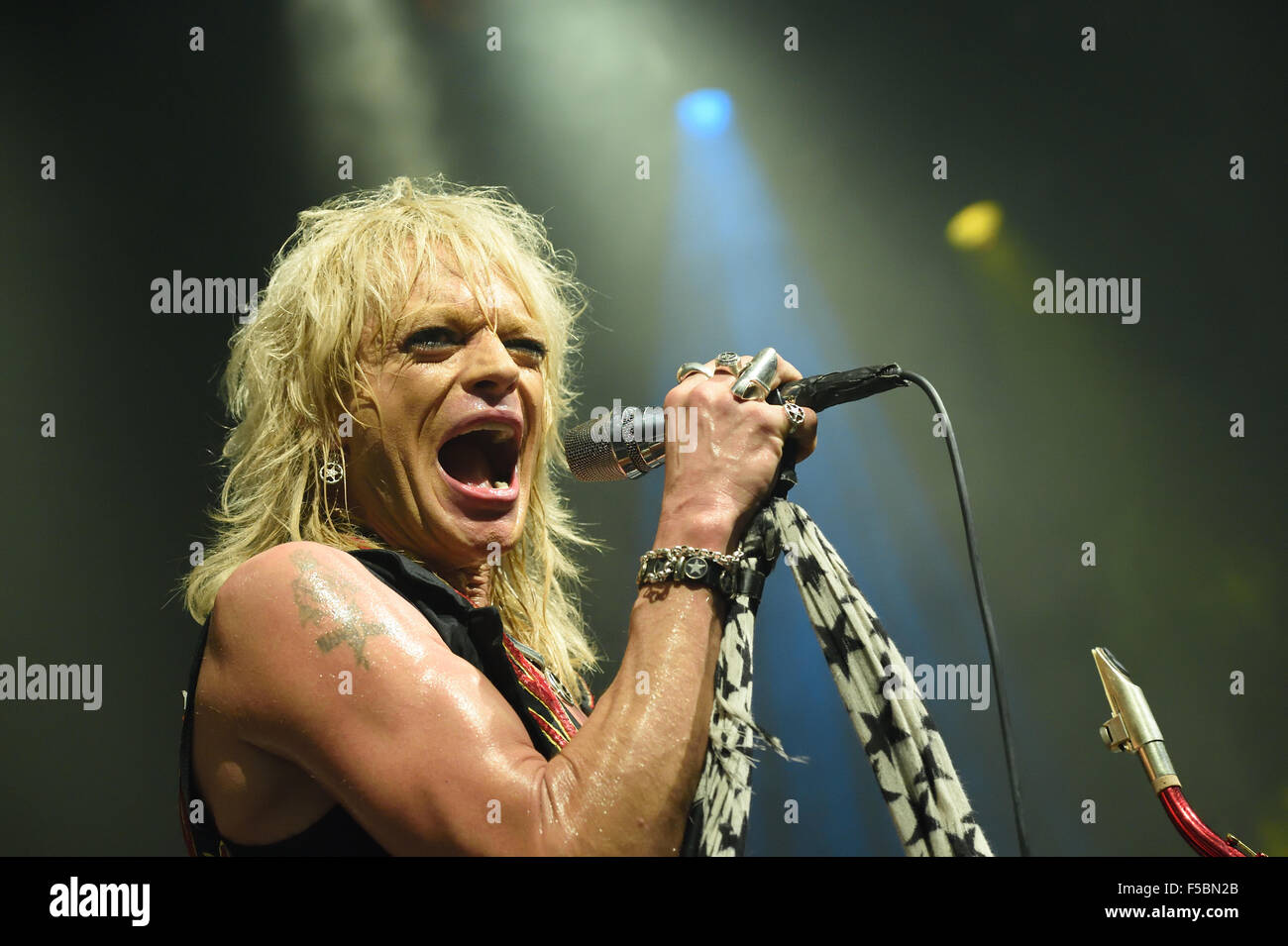 Rock singer and musician Michael Monroe at the Swindon Oasis October ...