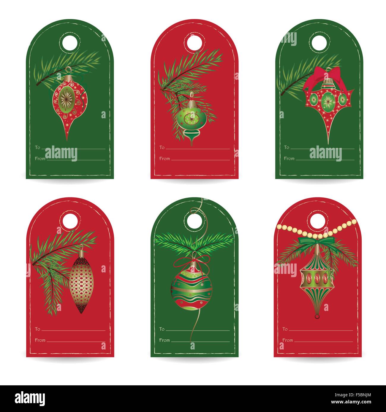 Set of vintage Christmas gift tags Stock Vector Image & Art - Alamy