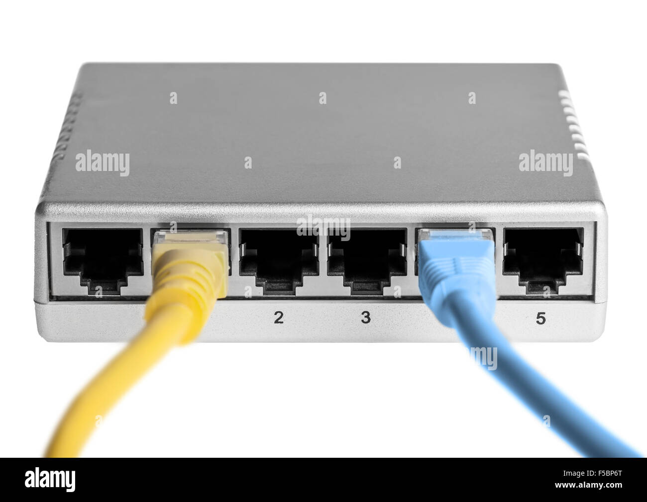 router with wires closeup on a white background Stock Photo - Alamy