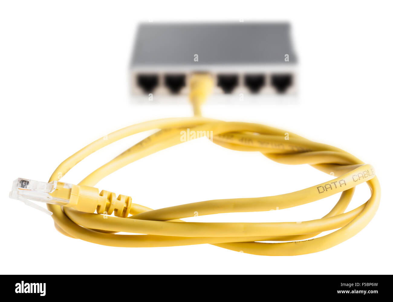 router with wires closeup on a white background Stock Photo - Alamy
