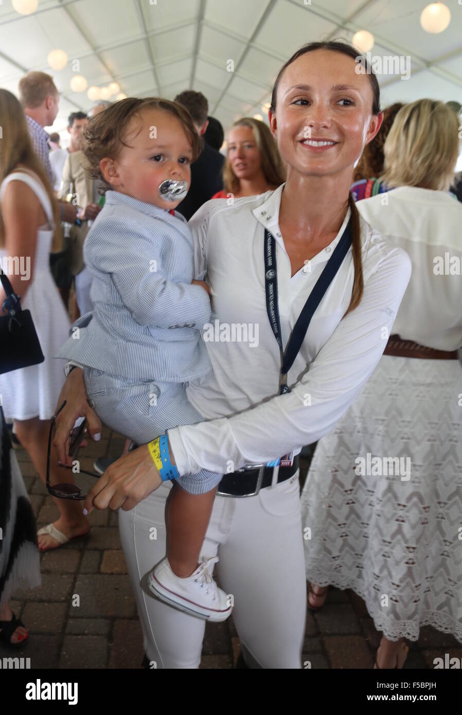 2015 Hampton Classic Horse Show Grand Prix Featuring: Jasper Bloomberg ...