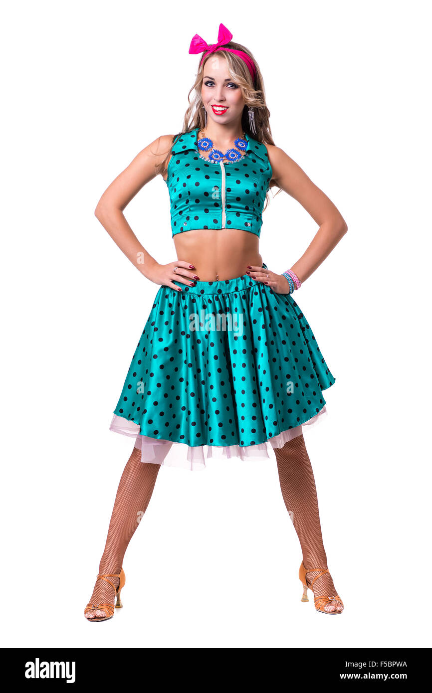 Disco dancer showing some movements against isolated white Stock Photo ...