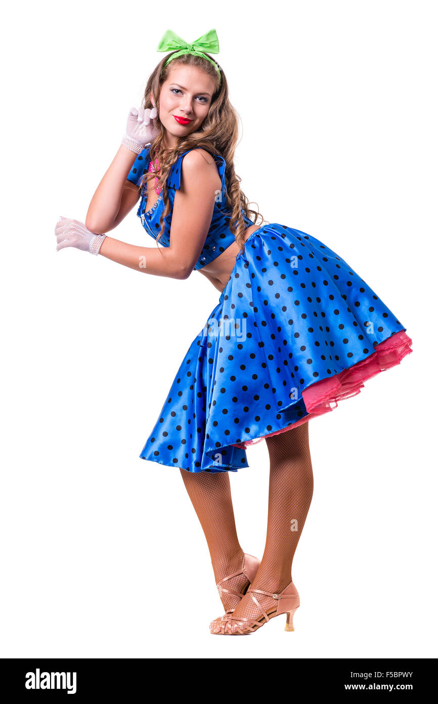 Disco dancer showing some movements against isolated white Stock Photo ...