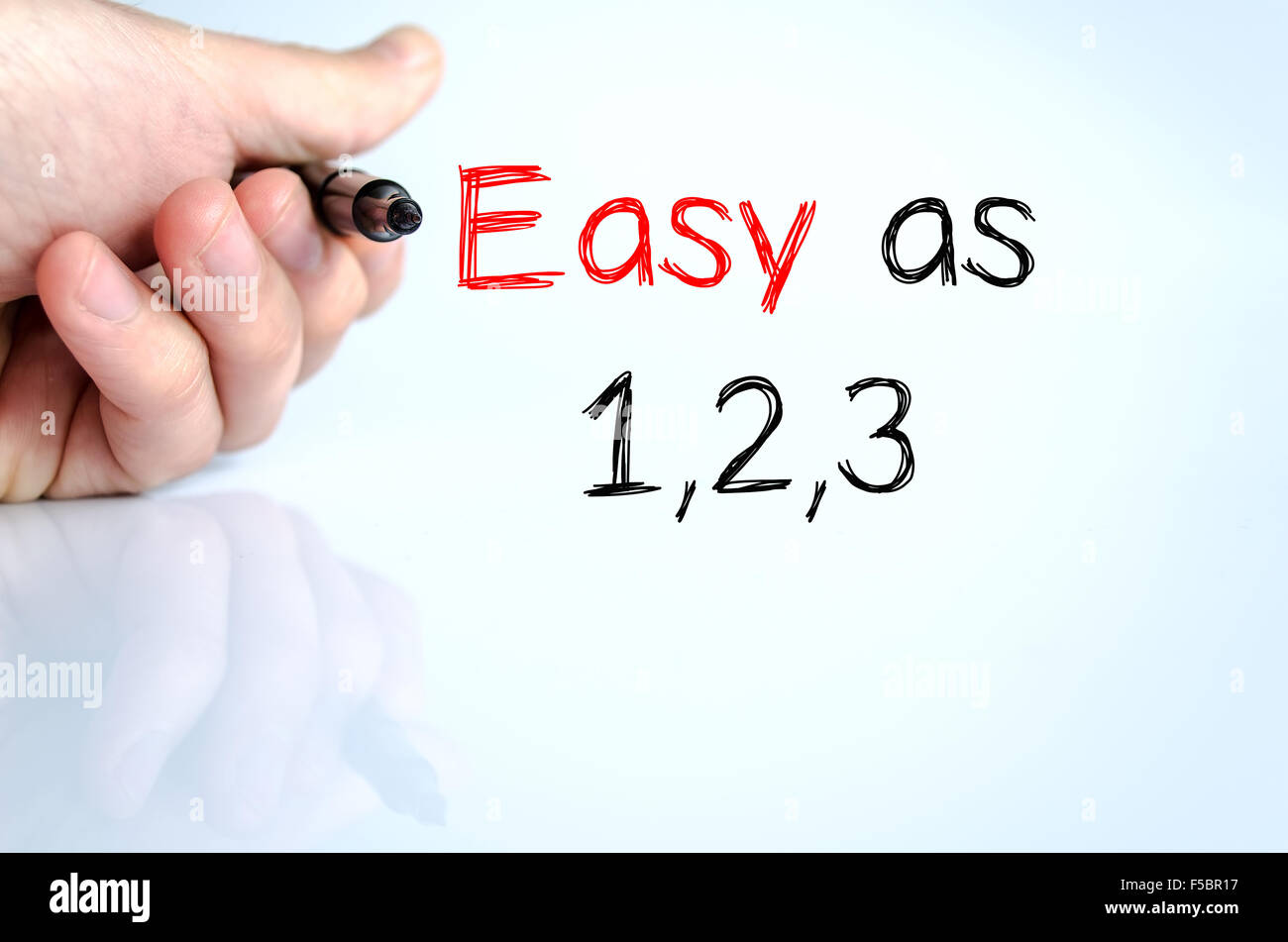 Easy text concept isolated over white background Stock Photo - Alamy