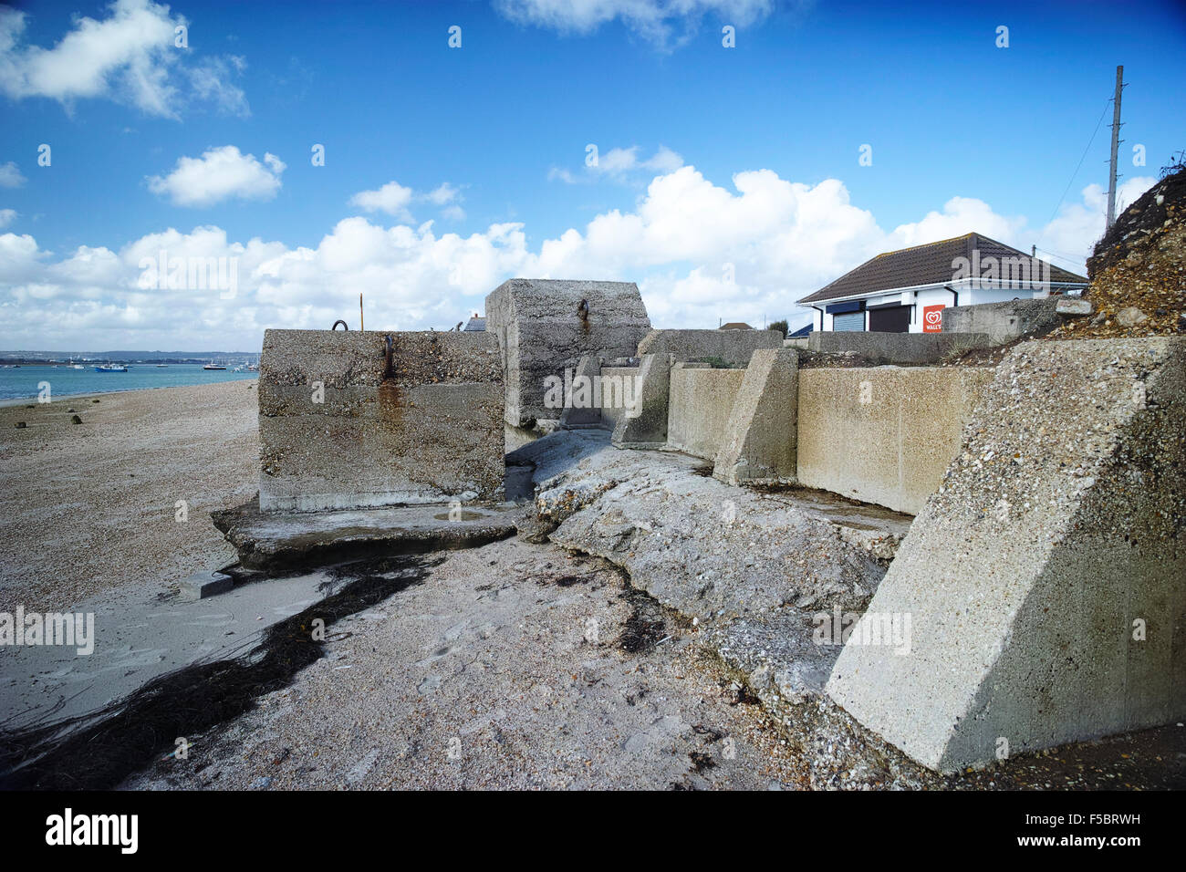 Mulberry Harbour anchor blocks from WWII when caissons were constructed ...