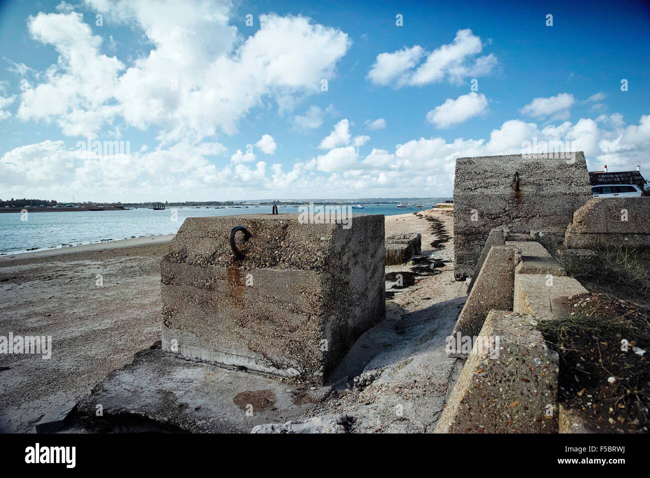 Mulberry Harbour anchor blocks from WWII when caissons were constructed ...
