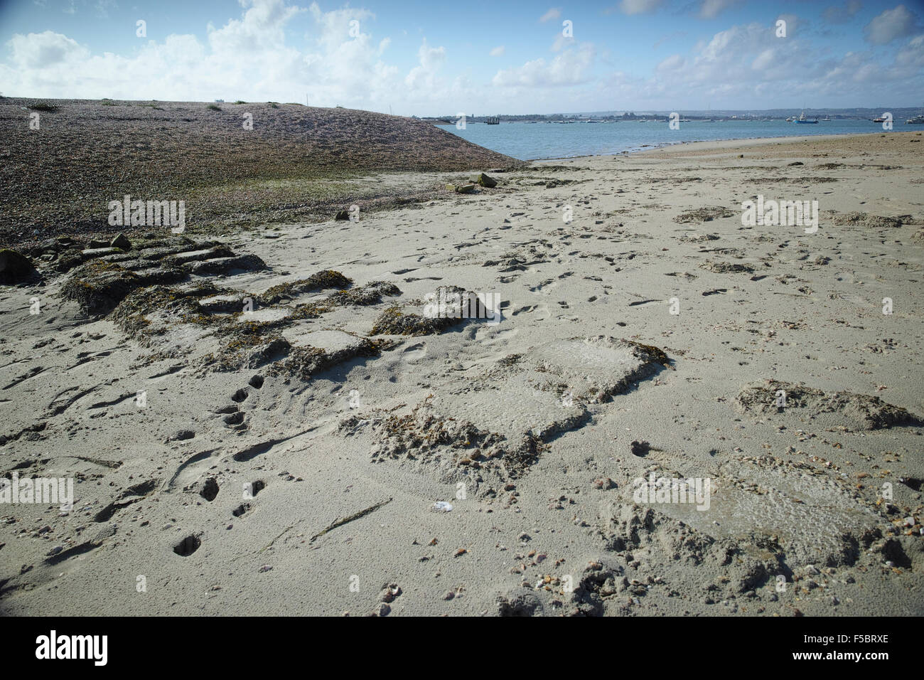 Evidence of the moorings for Mulberry Harbour Phoenix caissons which ...