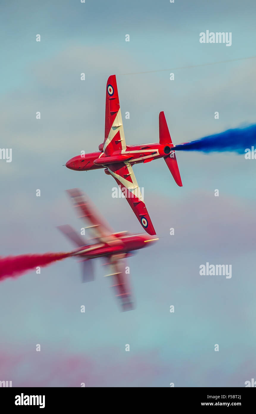 The RAF aerobatic display team the Red Arrows performing their ...