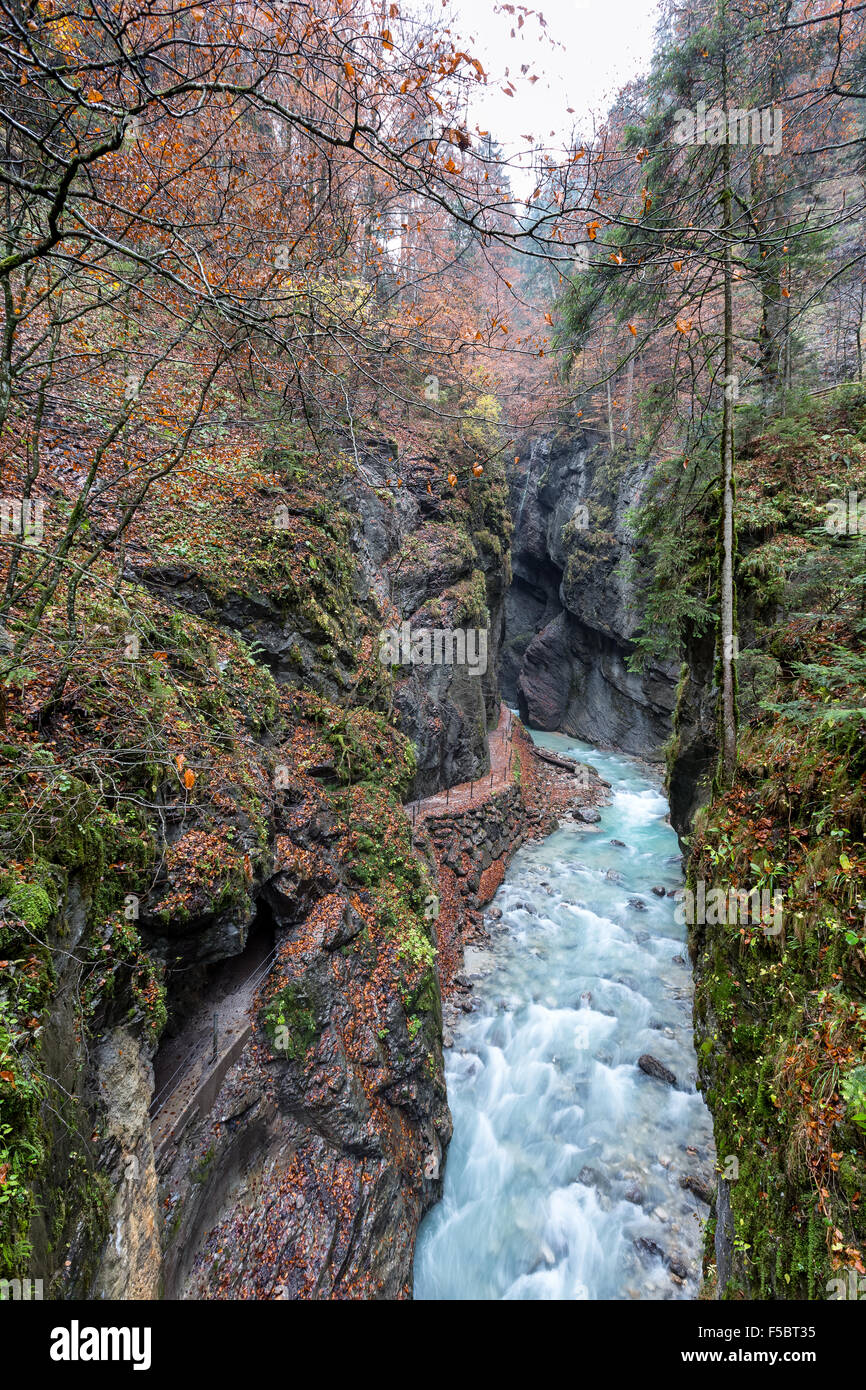 At Partnachklamm gorge, Garmisch-Partenkirchen, Germany, Europe, EU ...