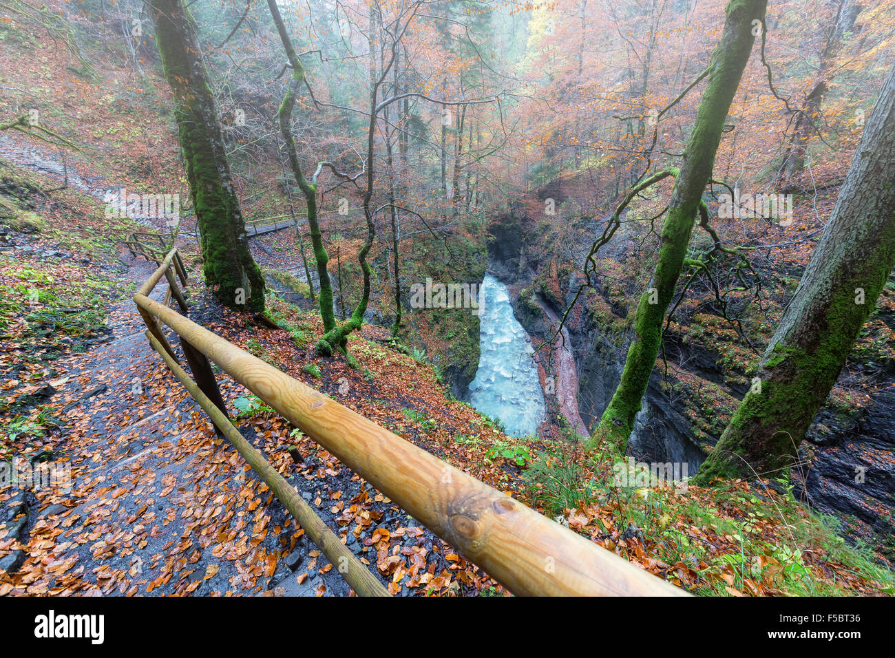 At Partnachklamm gorge, Garmisch-Partenkirchen, Germany, Europe, EU ...