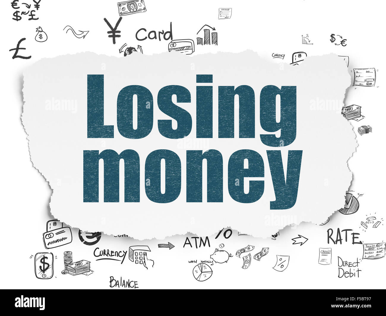 Currency concept: Losing Money on Torn Paper background Stock Photo - Alamy