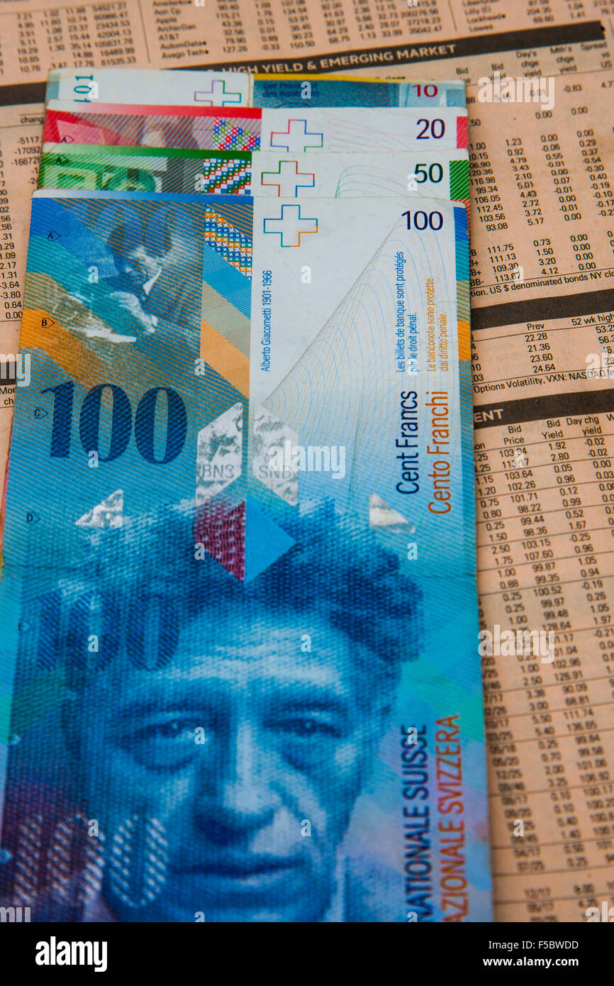 Swiss Franc notes 6 Stock Photo - Alamy