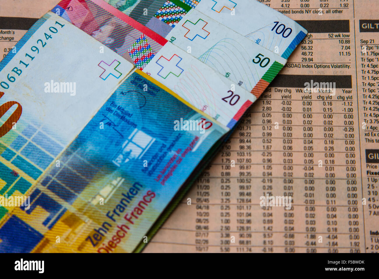 Swiss Franc notes 5 Stock Photo - Alamy