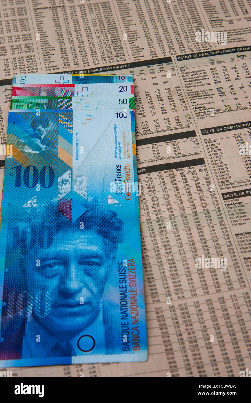 Swiss Franc notes 4 Stock Photo - Alamy