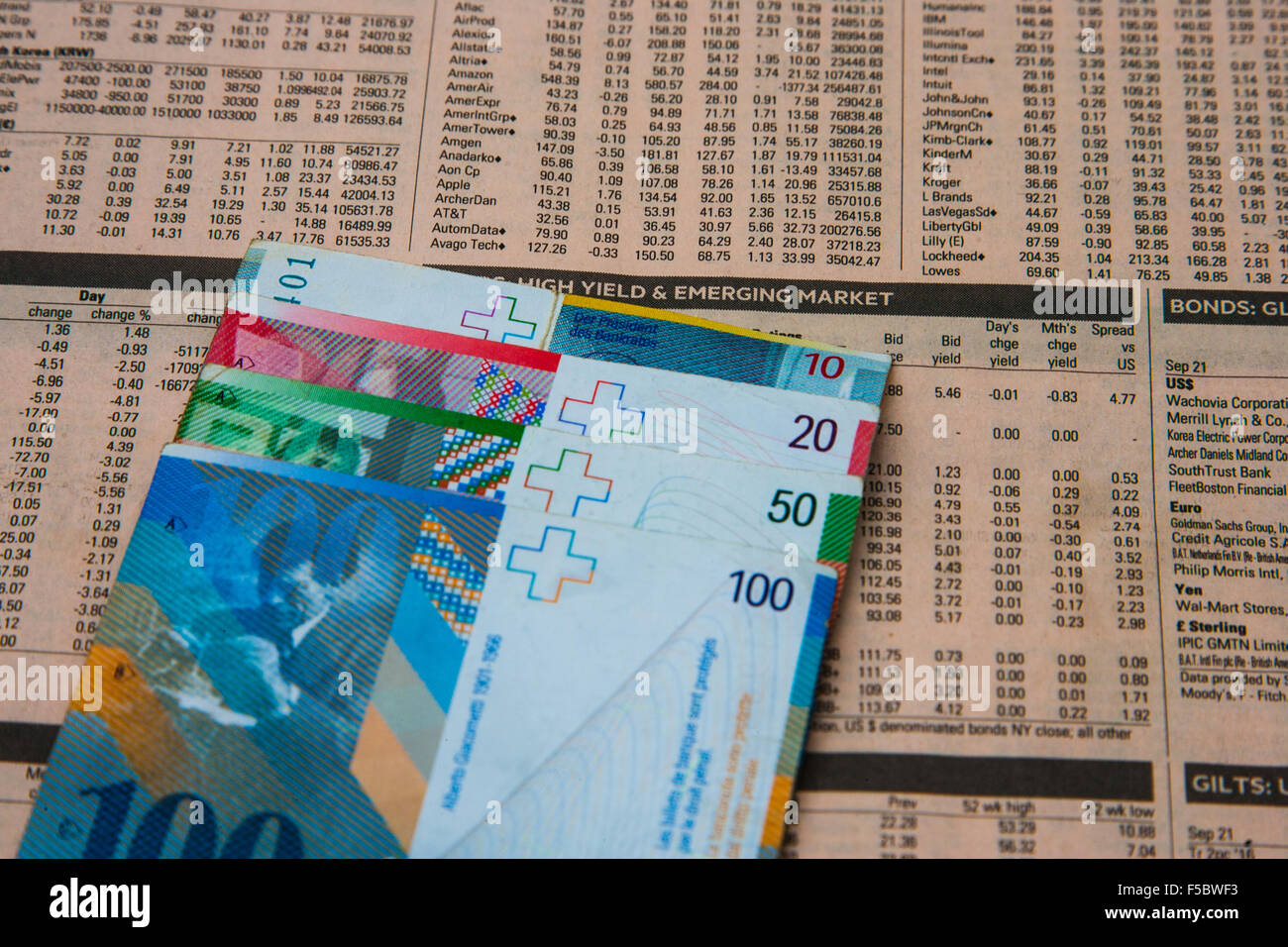 Swiss Franc notes Stock Photo - Alamy