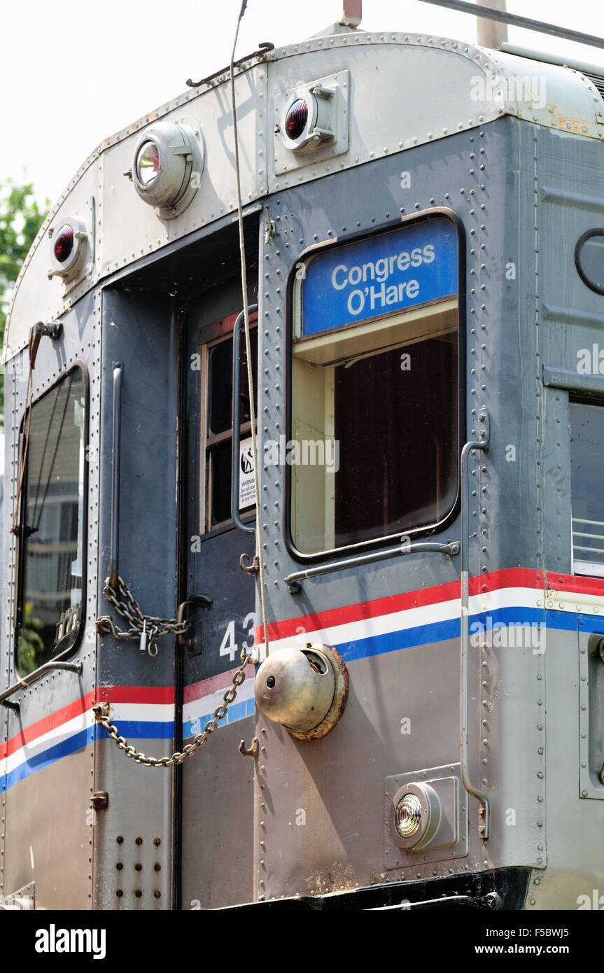 South Elgin, Illinois, USA. A long-retired piece of Chicago's CTA rapid ...