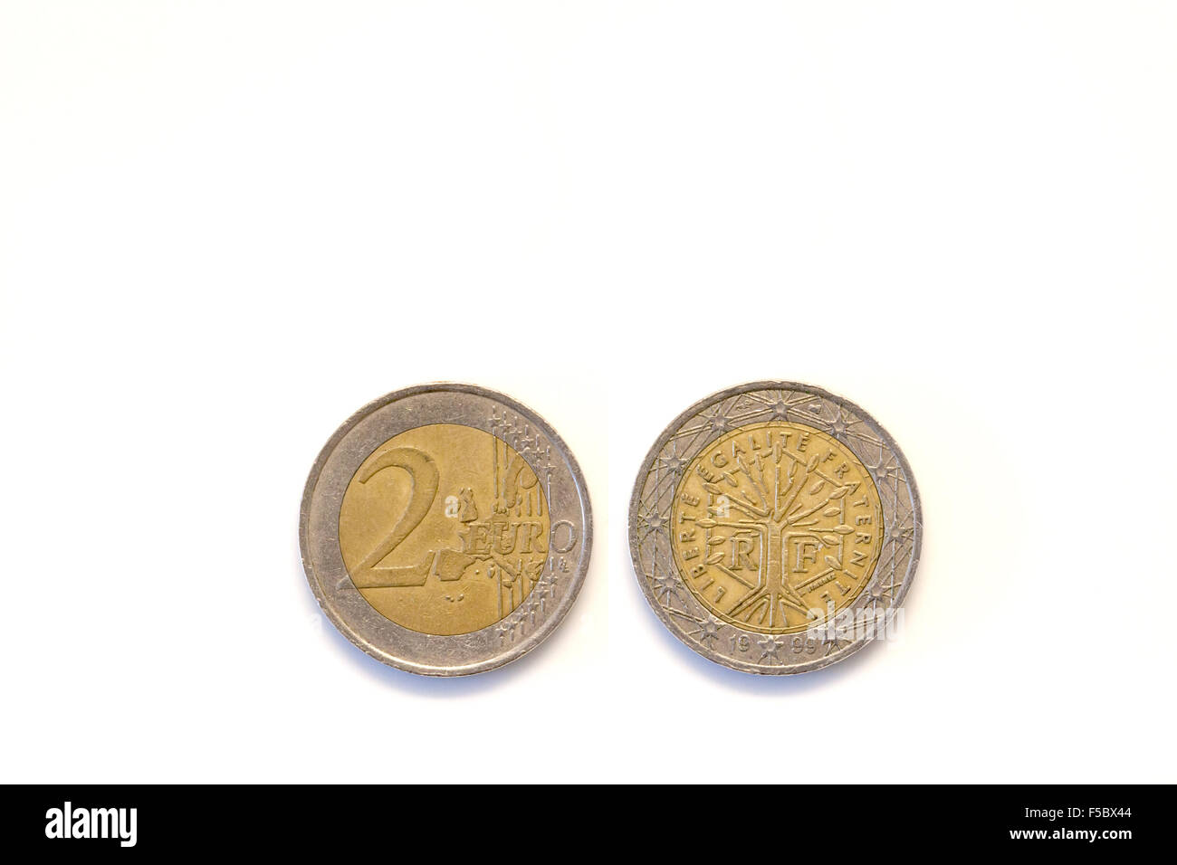 Two euro coin front and rear view Stock Photo - Alamy