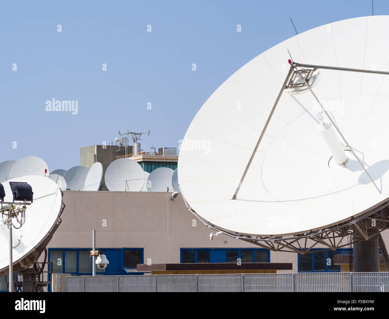 teleport satellite communications. Group of antennas in teleport of ...