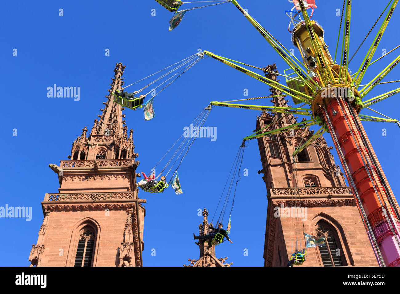 Basel, Switzerland. 1st November, 2015. A swing carousel in front of ...