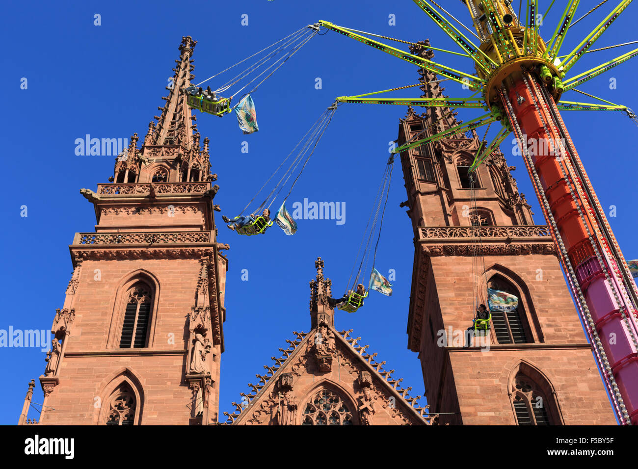 Basel, Switzerland. 1st November, 2015. A swing carousel in front of ...