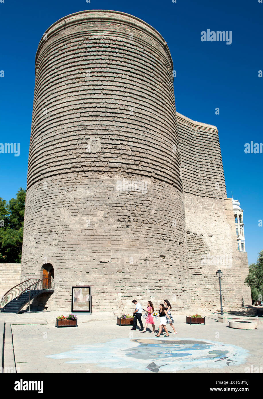 Maiden Tower in the old town of Baku, the capital of Azerbaijan Stock ...