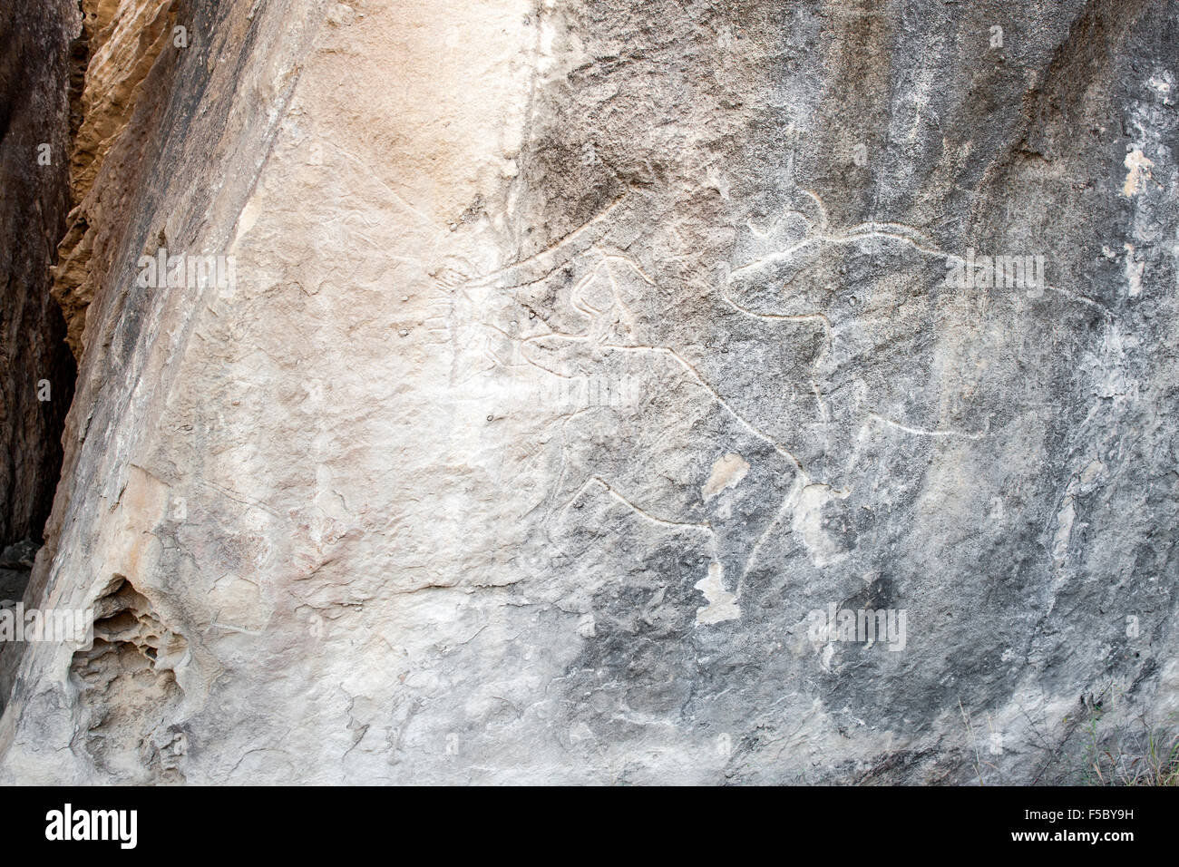 Ancient petroglyphs in Gobustan National Park in Azerbaijan Stock Photo ...