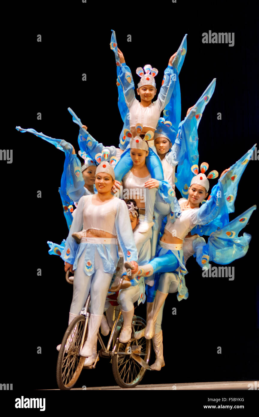 Acrobat bicycle performance Shanghai Centre Shanghai China. Shanghai ...