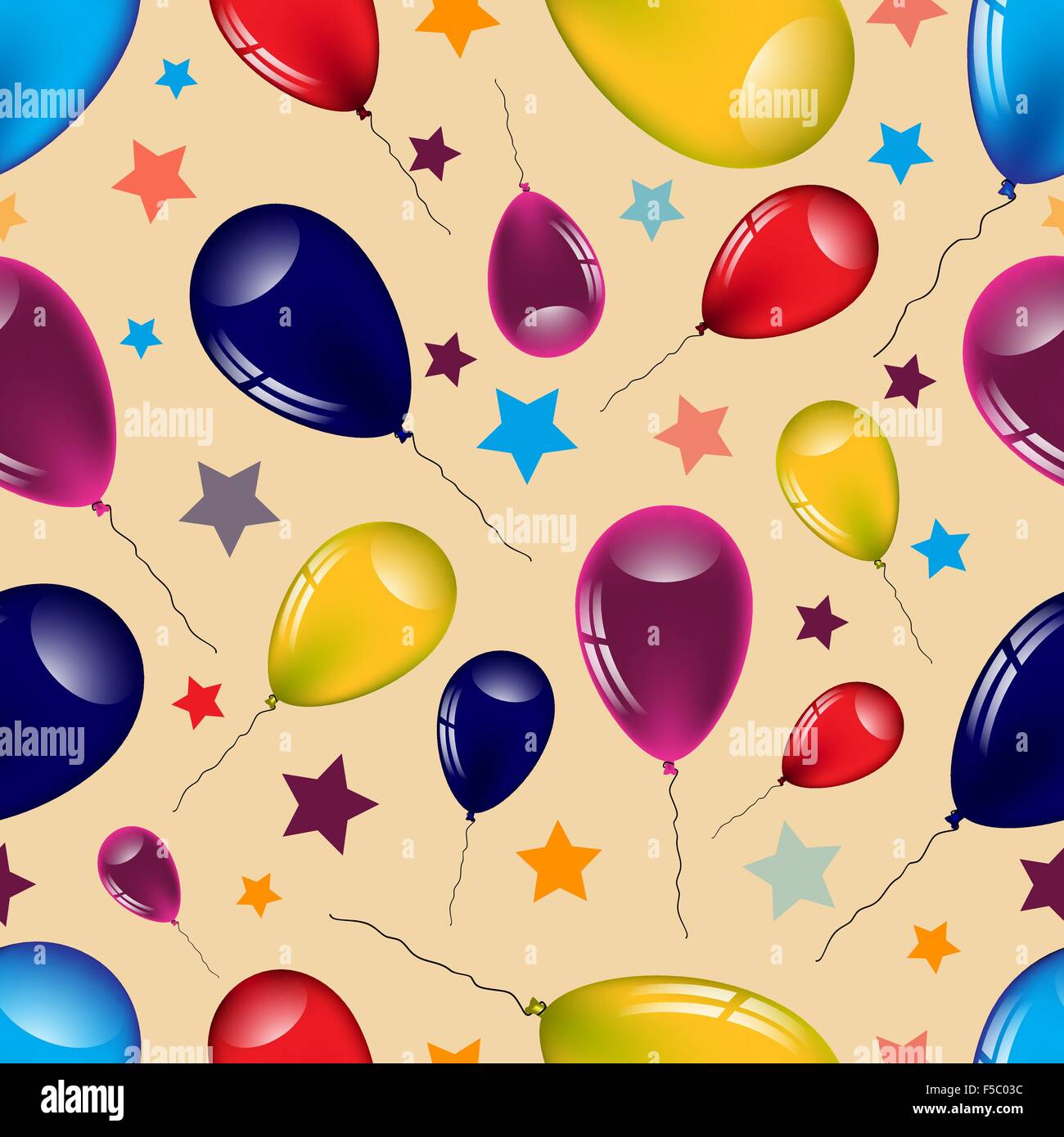 Seamless pattern of balloons and stars.Vector Stock Vector Image & Art - Alamy