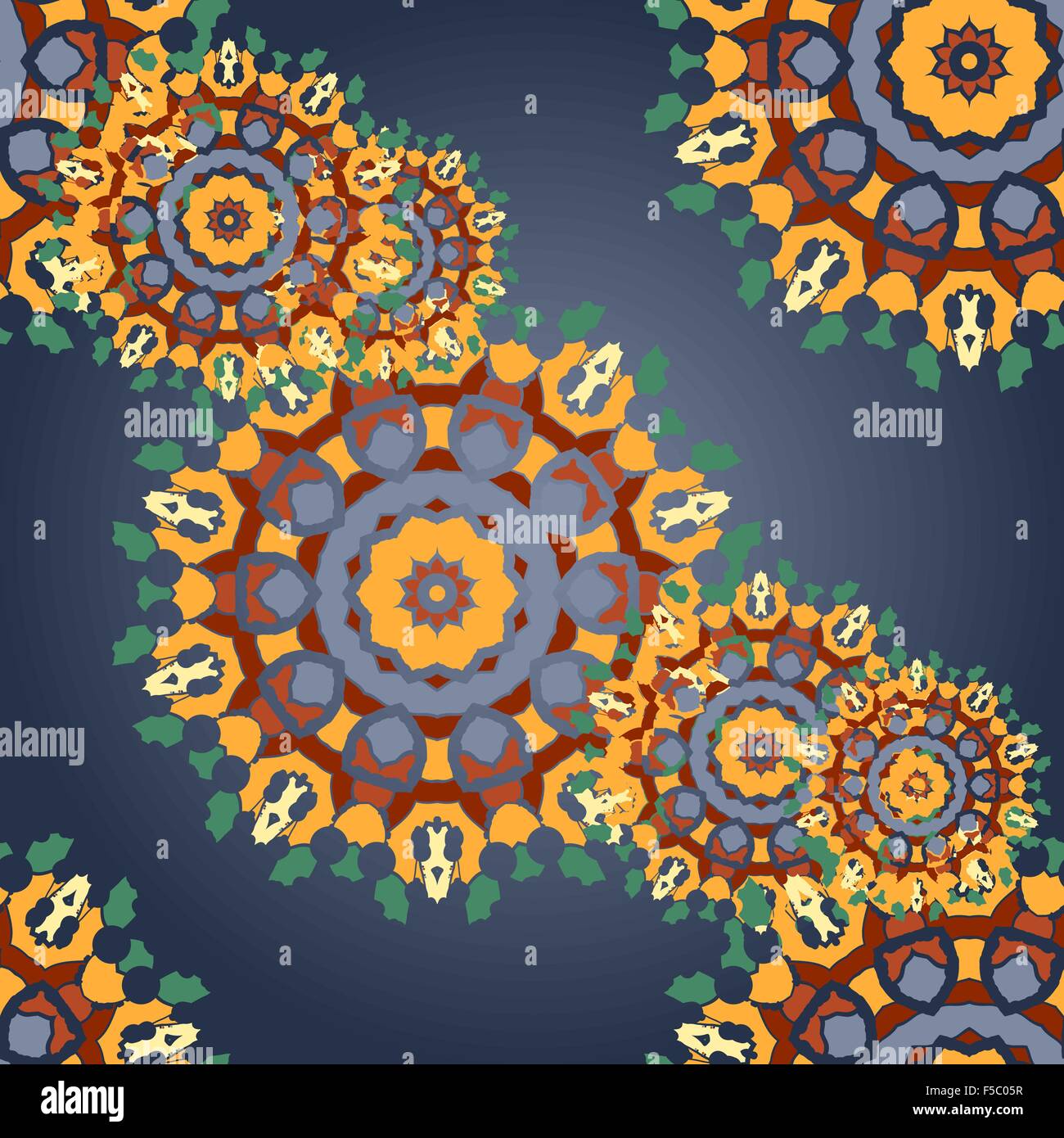 Seamless mandala pattern. Vintage decorative elements. Hand drawn retro ...