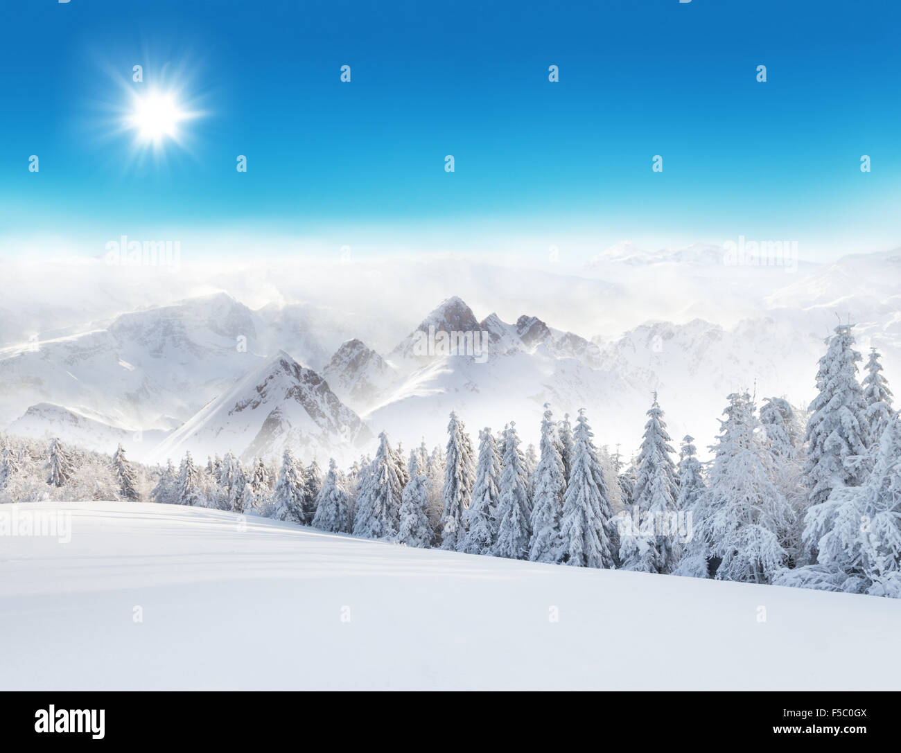 Winter snowy landscape Stock Photo - Alamy