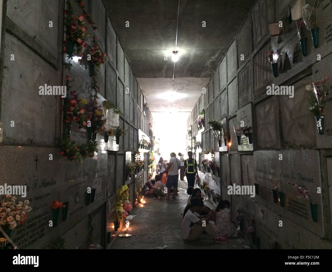 Manila, Philippines. 01st Nov, 2015. "Apartment type' tombs in Manila ...