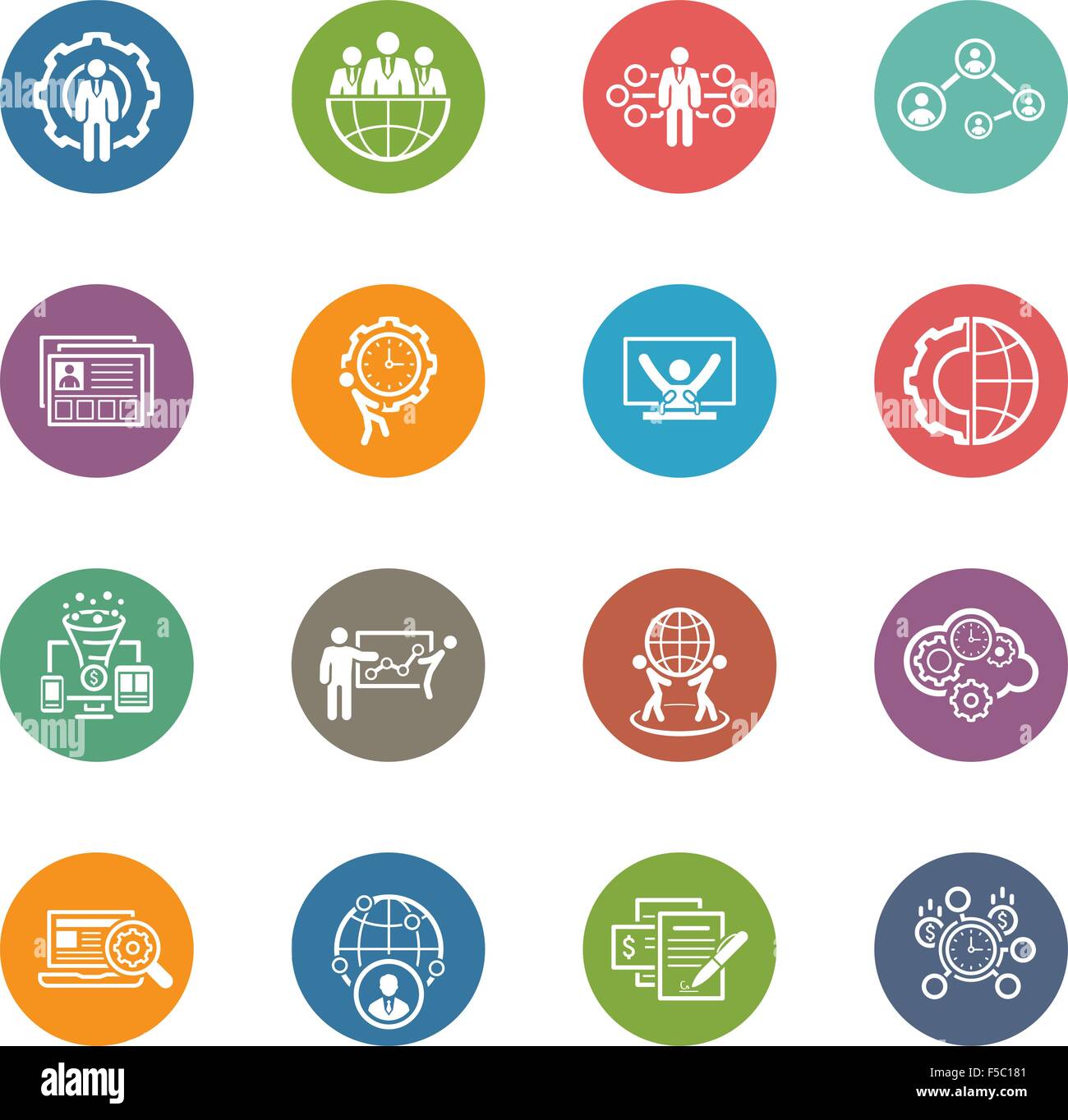 Flat Design Business Icons Set Stock Vector Image & Art - Alamy