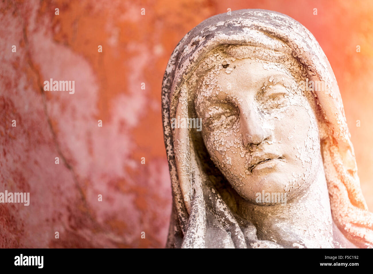 portrait of a weathered maria sculpture. unknown artist of the 18th ...