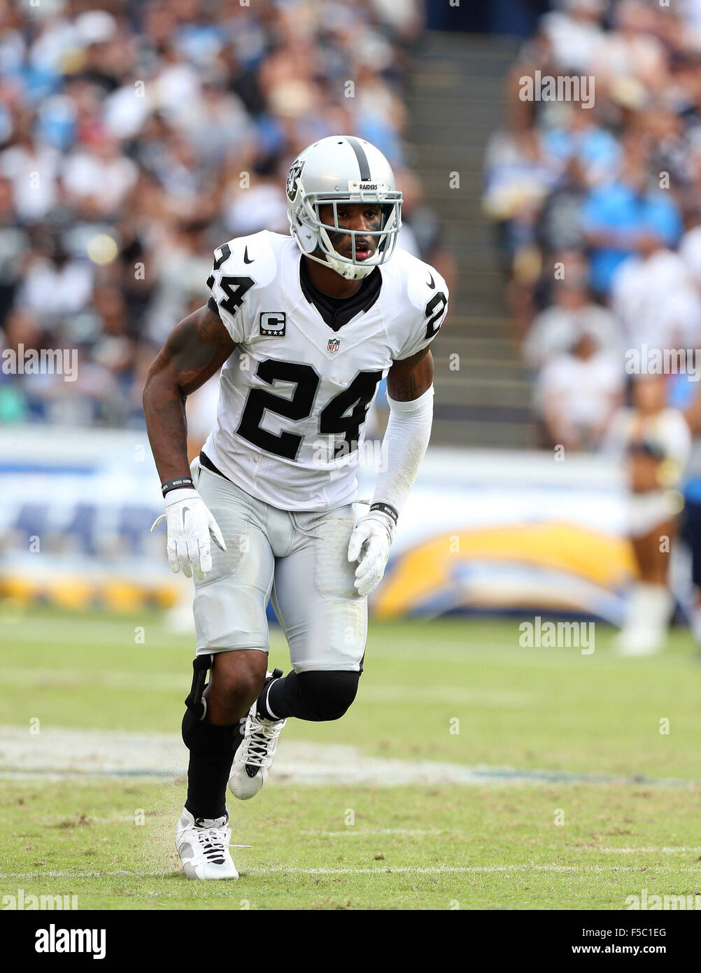 October 25, 2015 Oakland Raiders free safety Charles Woodson #24 in ...