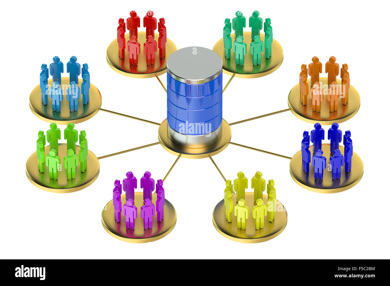 Database computing storage concept isolated on white background Stock ...
