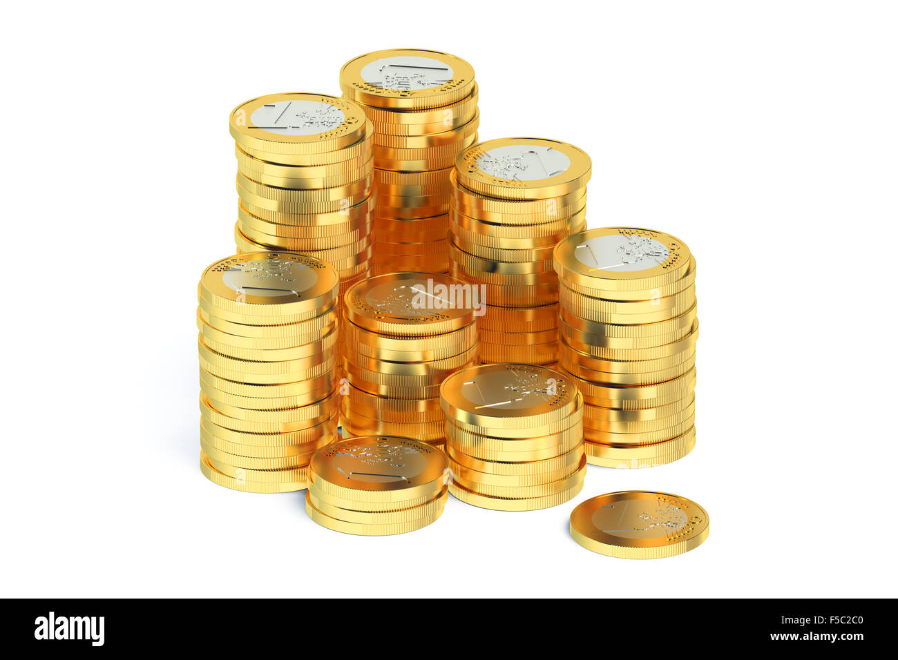 Stack of Euro coins isolated on white background Stock Photo - Alamy