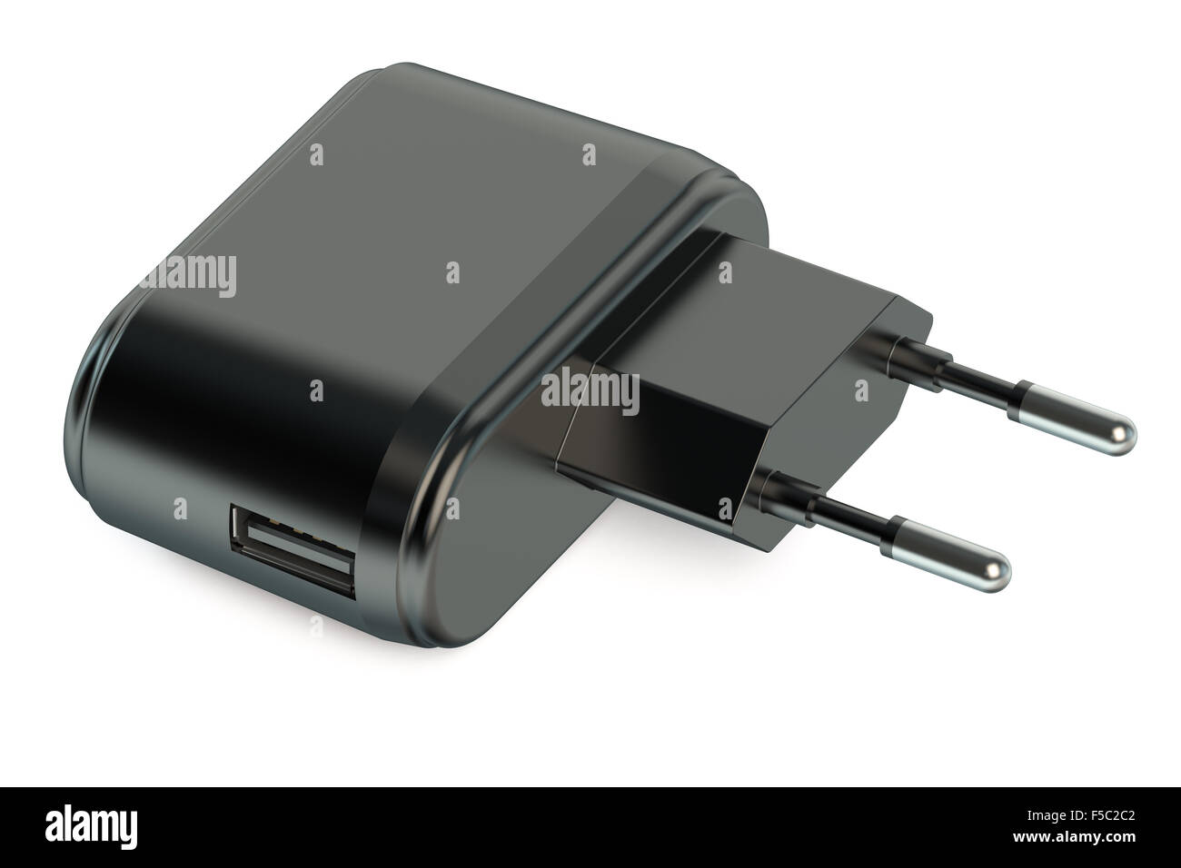 USB Phone charger isolated on white background Stock Photo - Alamy