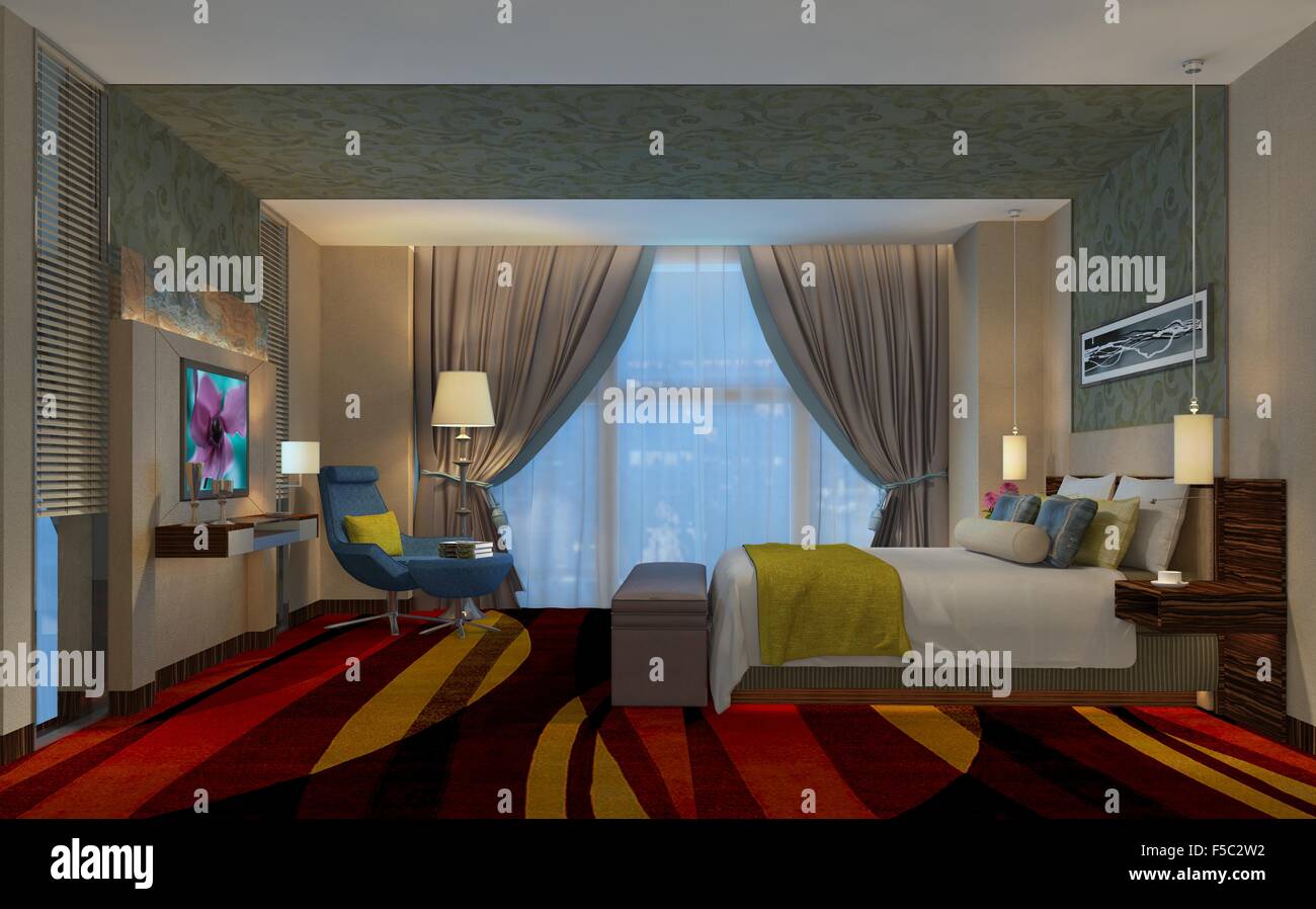 Hotel Room Interior Stock Photo - Alamy