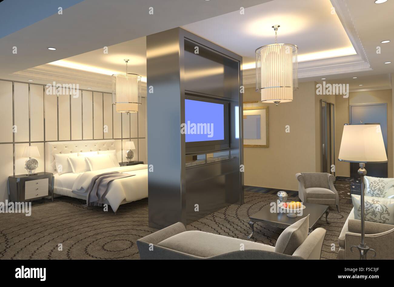 Hotel Room Interior Stock Photo - Alamy