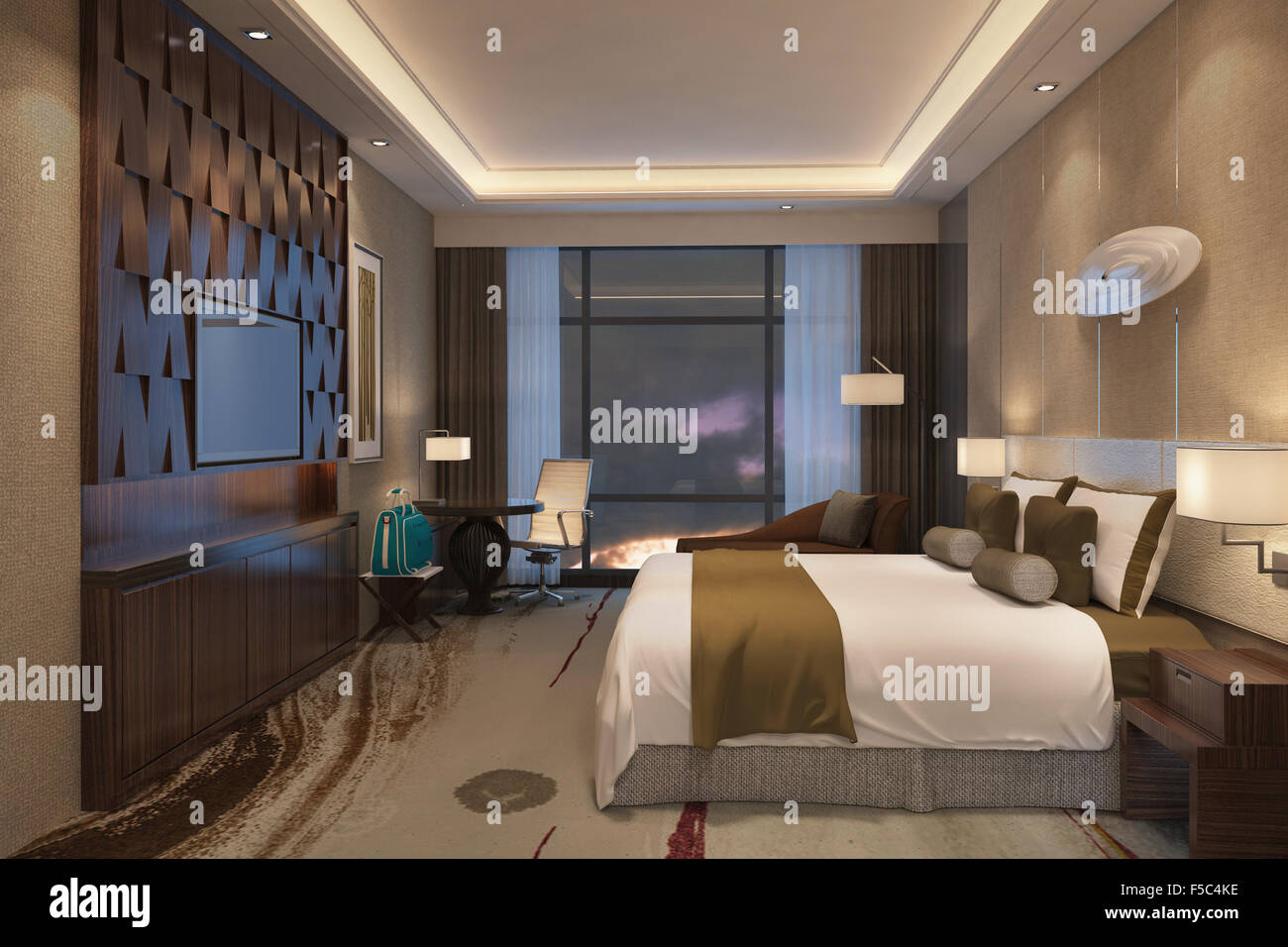 Hotel Room Interior Stock Photo - Alamy
