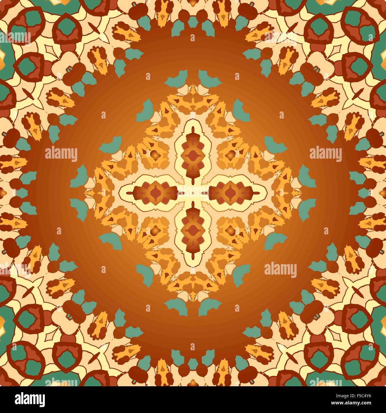 Brown and orange color seamles arabian print Stock Vector Image & Art ...